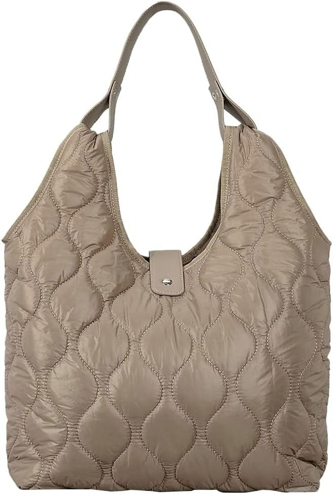 Kukuzhu Quilted Hobo Bag Women's Padding Down Cotton Shoulder Purse ...