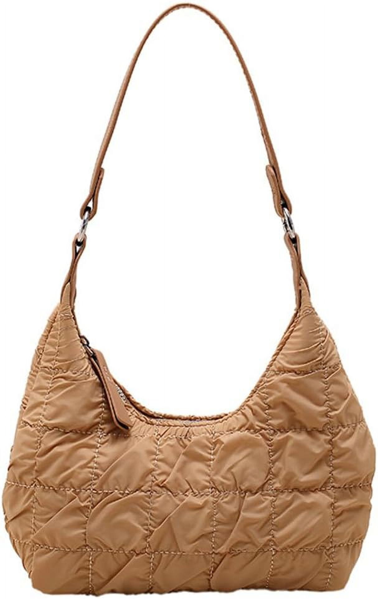 Kukuzhu Quilted Hobo Bag for Women Nylon Shoulder Crossbody Bag Cloud ...