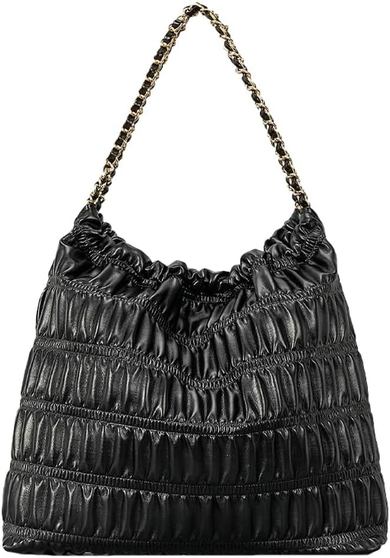 Kukuzhu Quilted Shoulder Bag for Women PU Leather Hobo Tote Bag Armpit ...