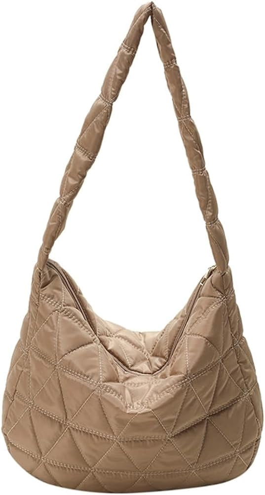 Kukuzhu Quilted Shoulder Tote Shoulder Bag Women Padding Cotton Down ...