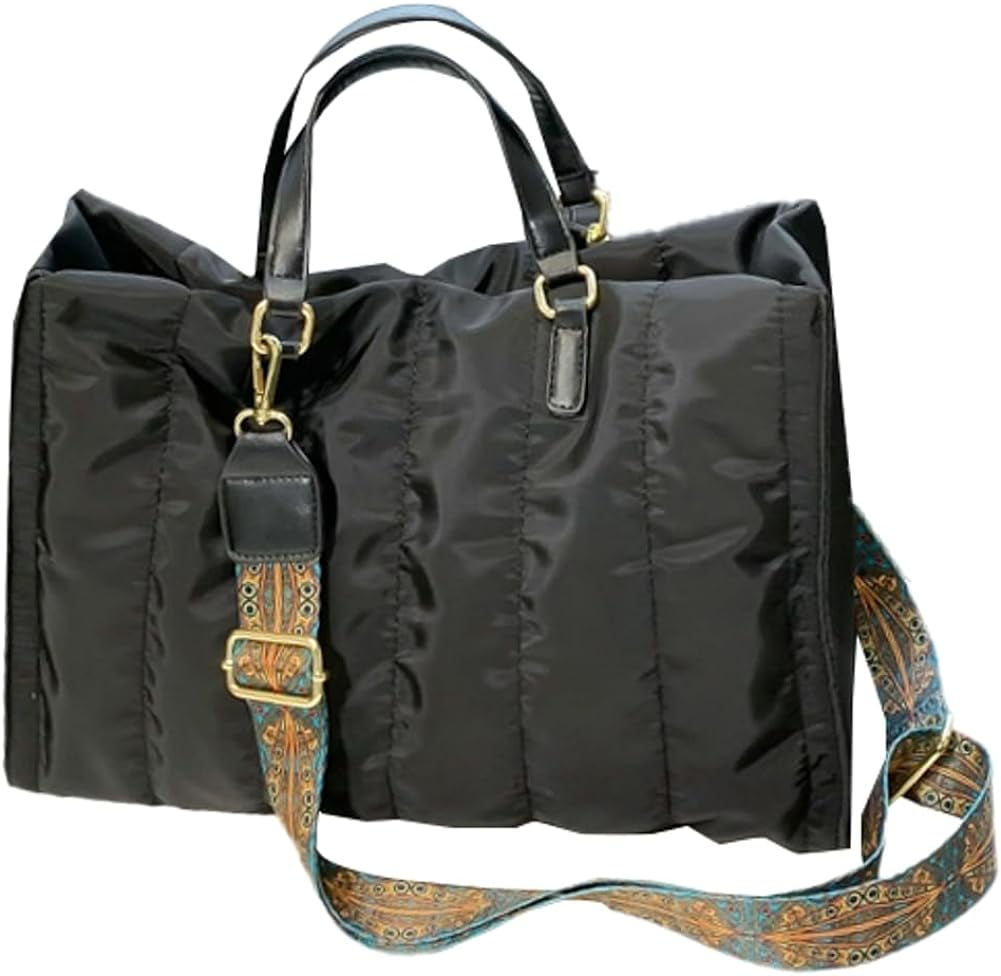 Kukuzhu Quilted Shoulder Tote Shoulder Bag Women Padding Cotton Down ...