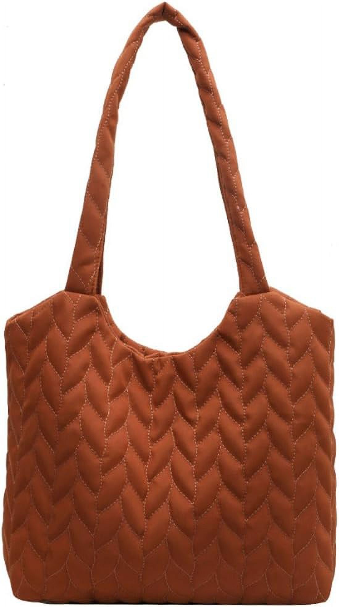 Kukuzhu Quilted Tote Bag for Women Padding Down Hobo Bag Casual Fashion ...