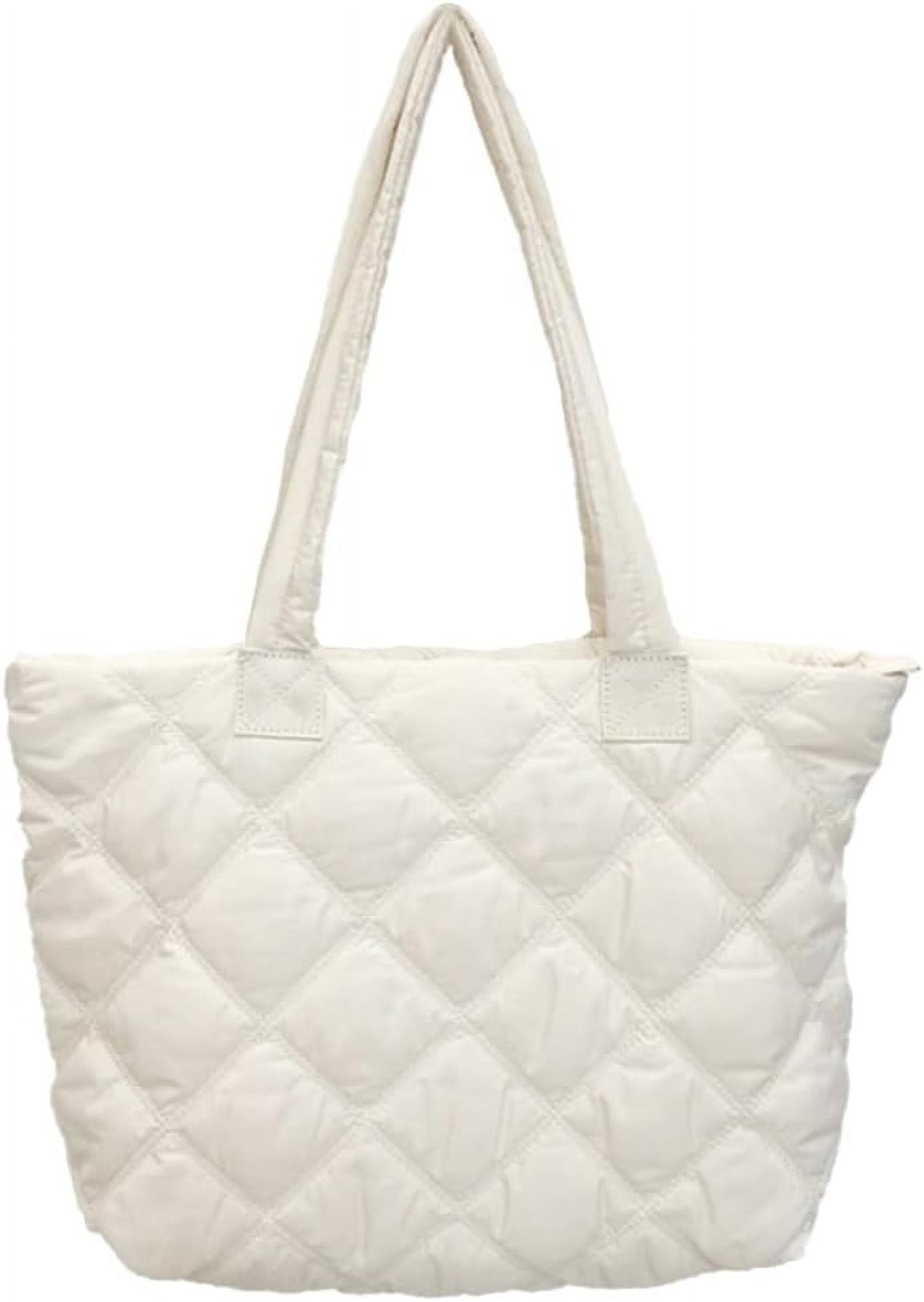 Kukuzhu Quilted Tote Bag for Women Puffer Shoulder Bag Puffy Padding ...