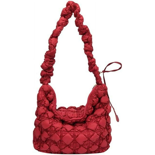 Kukuzhu Quilted Tote Bag for Women, Soft Puffer Tote Bag Lightweight ...