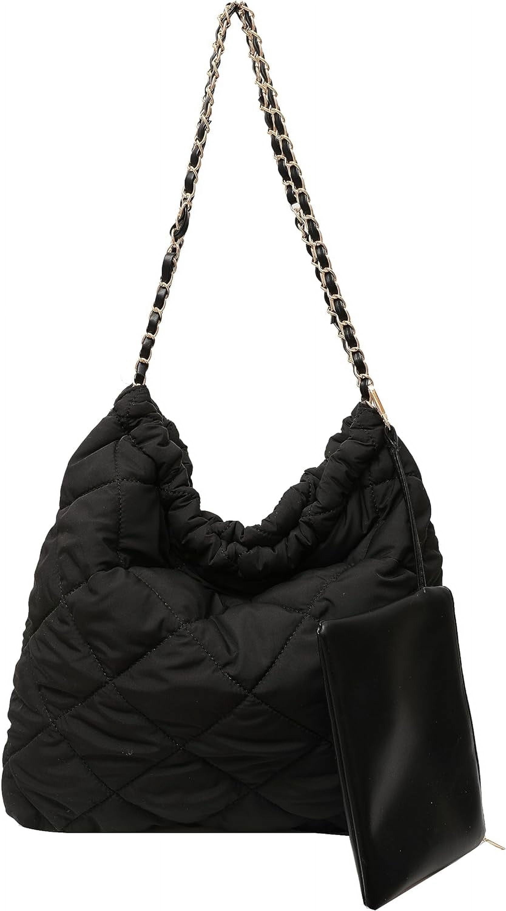 Kukuzhu Quilted Tote Bag for Women, Soft Puffer Tote Bag Lightweight ...