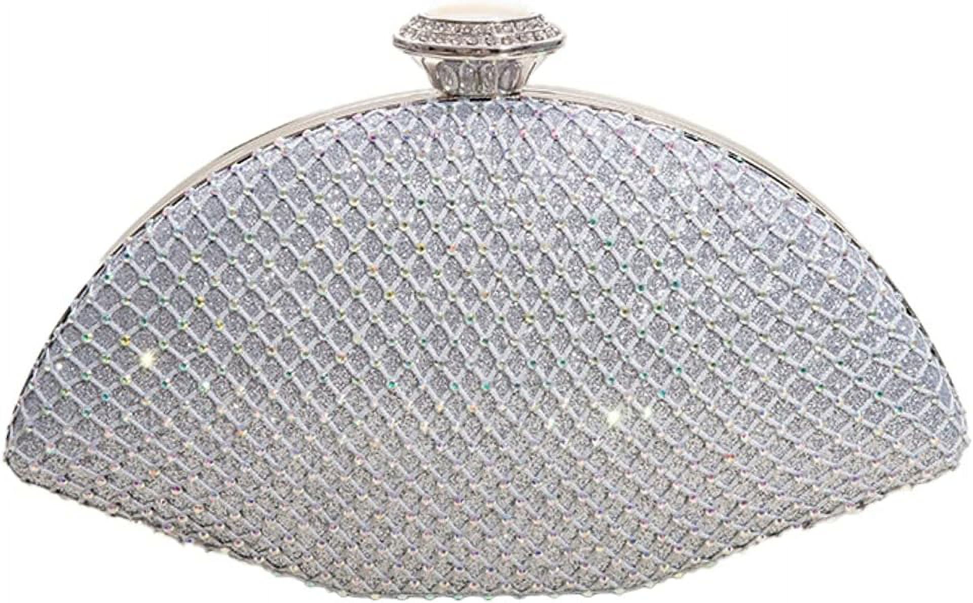 Kukuzhu Rhinestone Evening Handbags Women Chic Shell Shiny Party ...