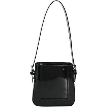 Shiny Patent Faux Leather Handbags Barrel Top Handle Satchel Bag ...