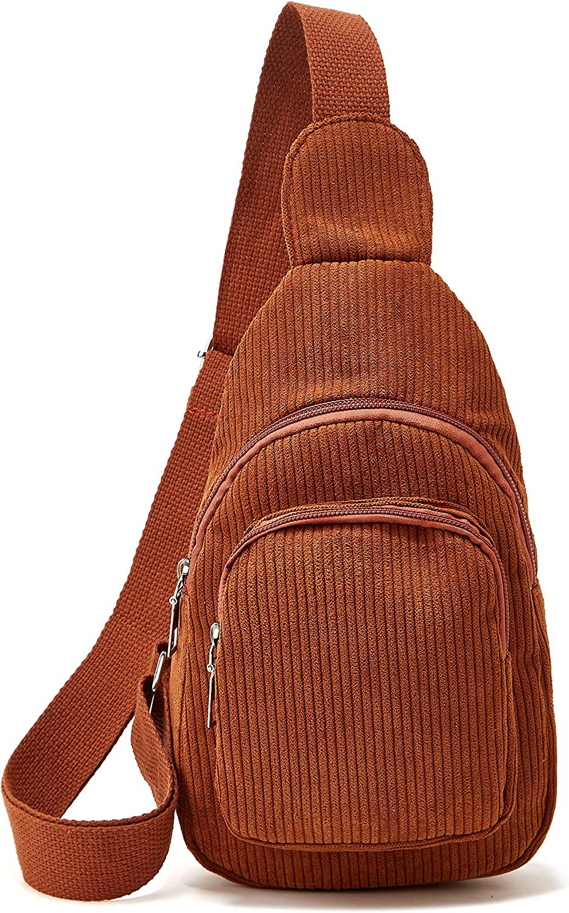 Kukuzhu Sling Bag for Women Small Crossbody Sling Bag Corduroy Sling ...