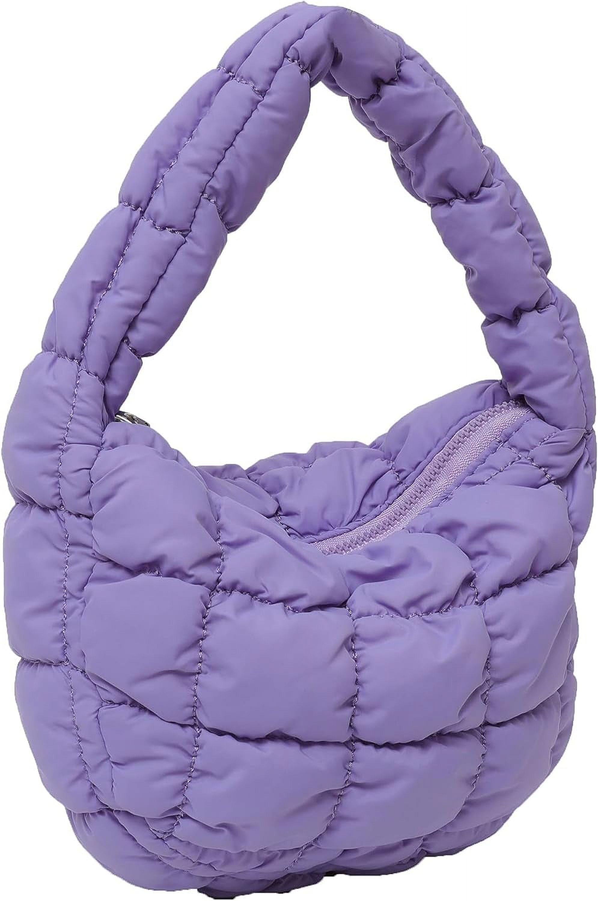 Kukuzhu Small Quilted Tote Bag for Women, Soft Puffer Tote Bag Lightweight Designer Pleated Hobo ...