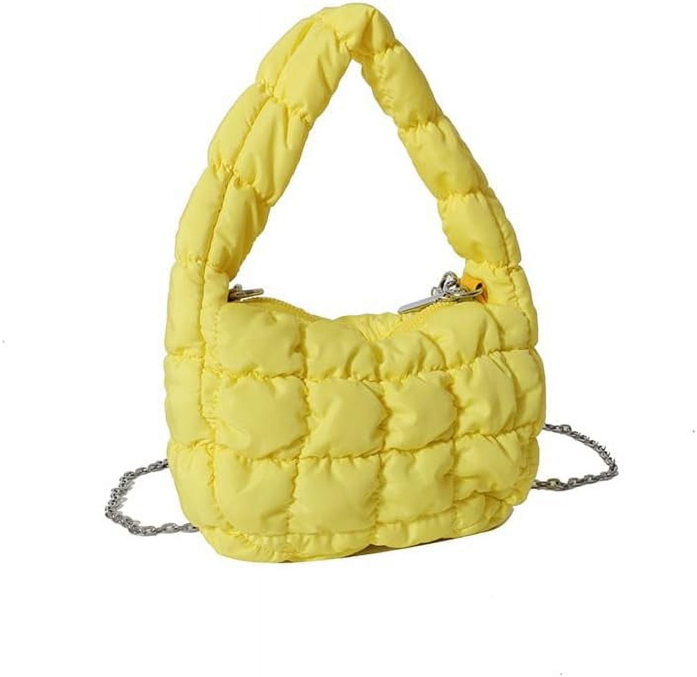 Kukuzhu Small Quilted Tote Bag for Women, Soft Puffer Tote Bag ...