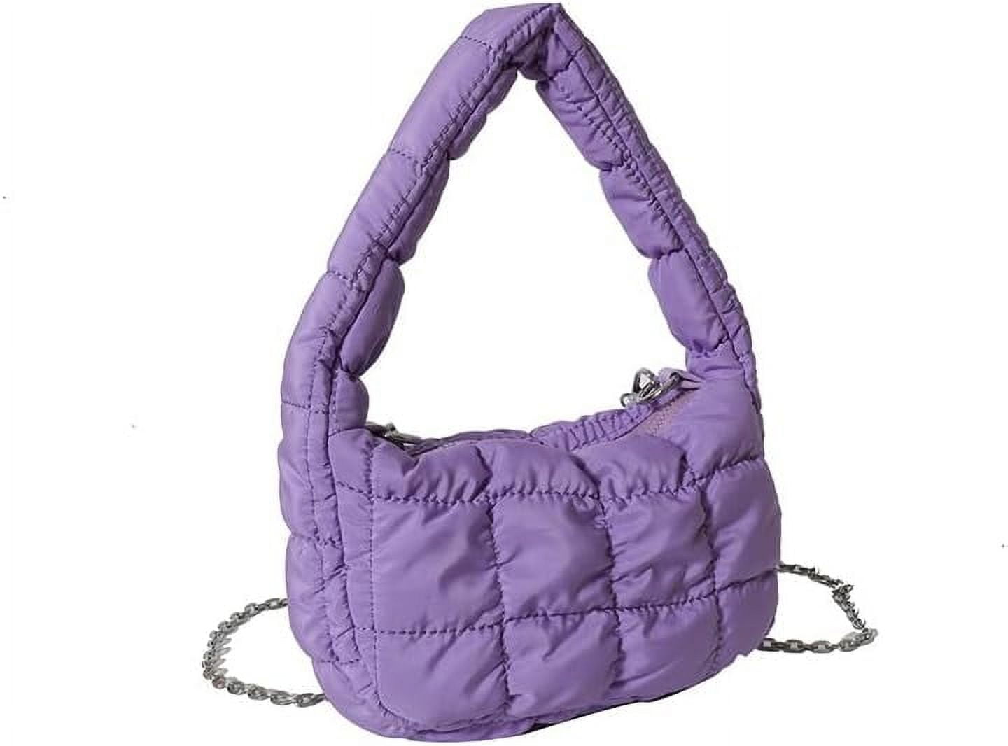 Kukuzhu Small Quilted Tote Bag for Women, Soft Puffer Tote Bag ...