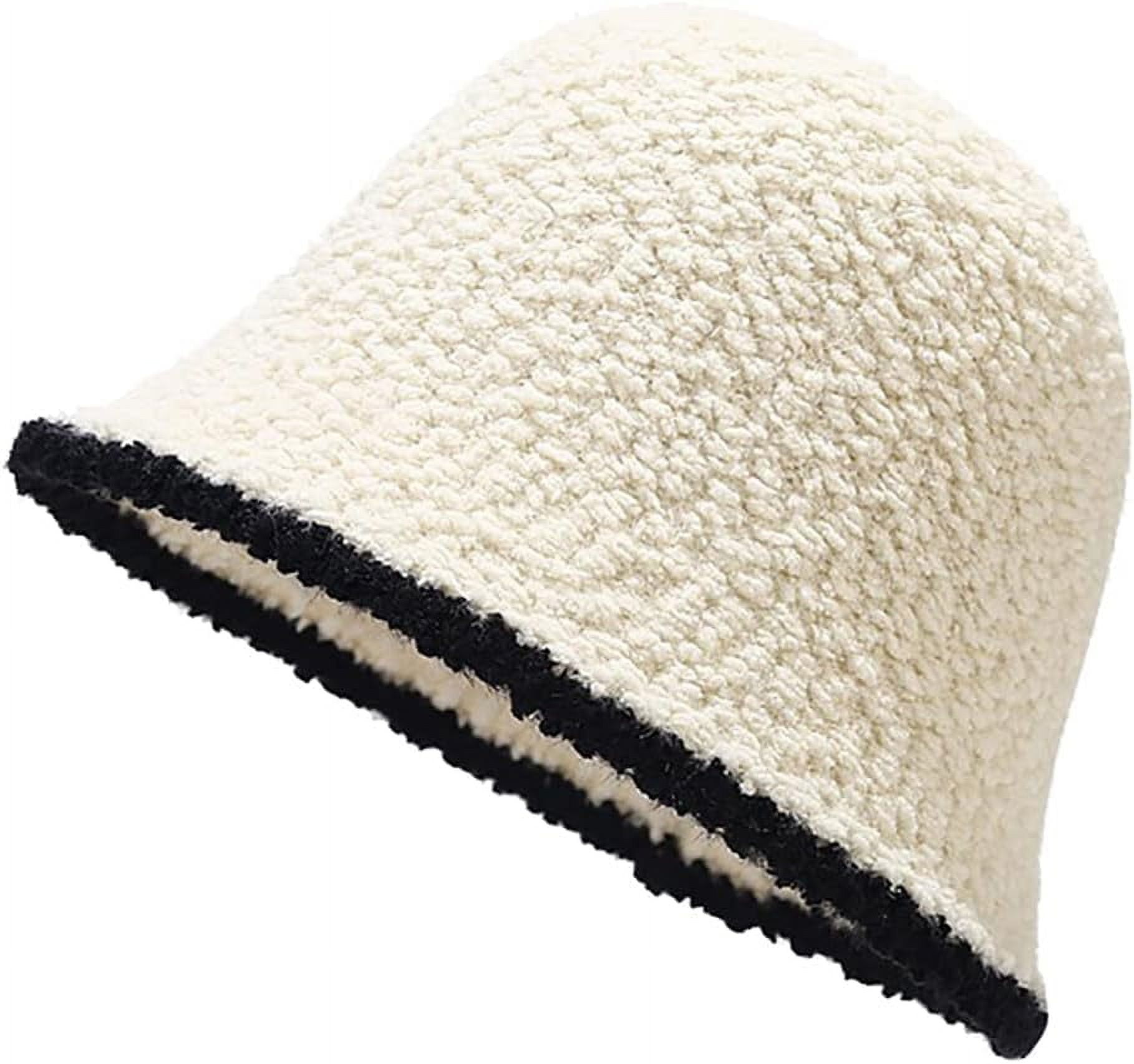 Kukuzhu Soft Fleece Winter Cloche Hat Bucket Caps for Women Ladies ...