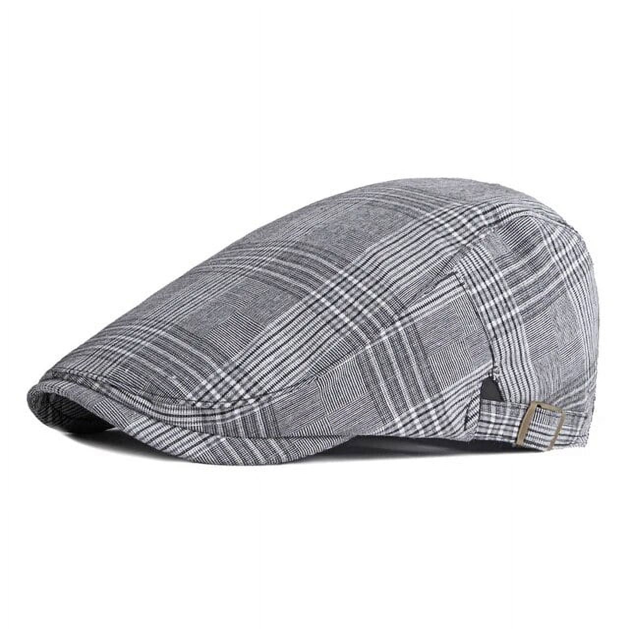 Kukuzhu Spring Summer Men's Plaid Beret Cap Gentleman Newsboy Hat ...