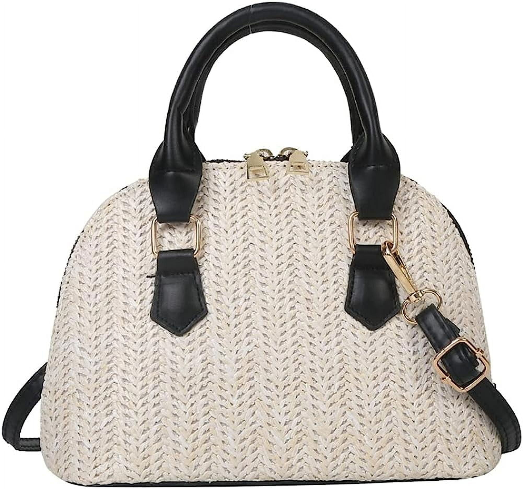 Kukuzhu Straw Bag Purse for Women Retro Tote Bag Small Straw Hobo Bag ...
