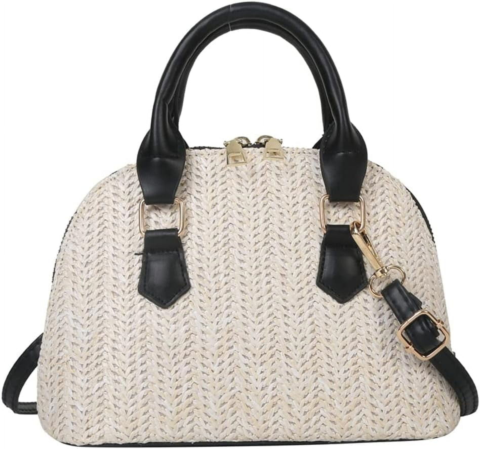 Kukuzhu Straw Bag Purse for Women Retro Tote Bag Small Straw Hobo Bag ...