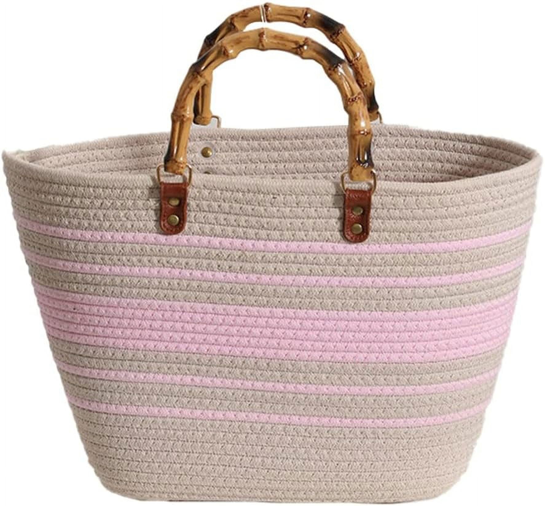 Kukuzhu Straw Bag for Women Retro Beach Bag Tote Bag Woven Rope Bamboo ...