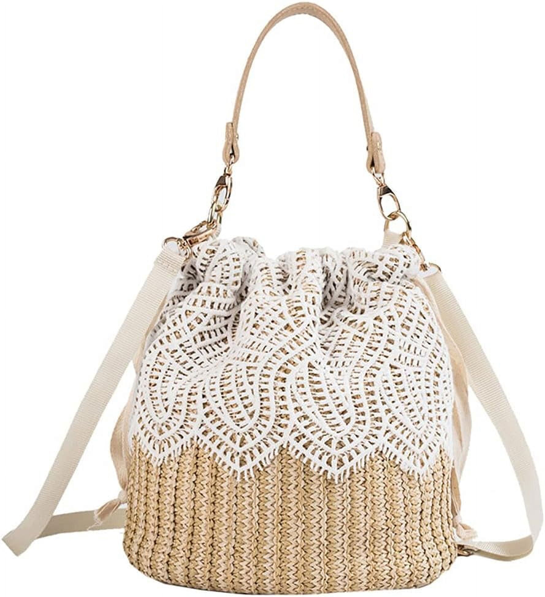 Kukuzhu Straw Bags for Women Hand-woven Bucket Straw Bag Small Straw ...