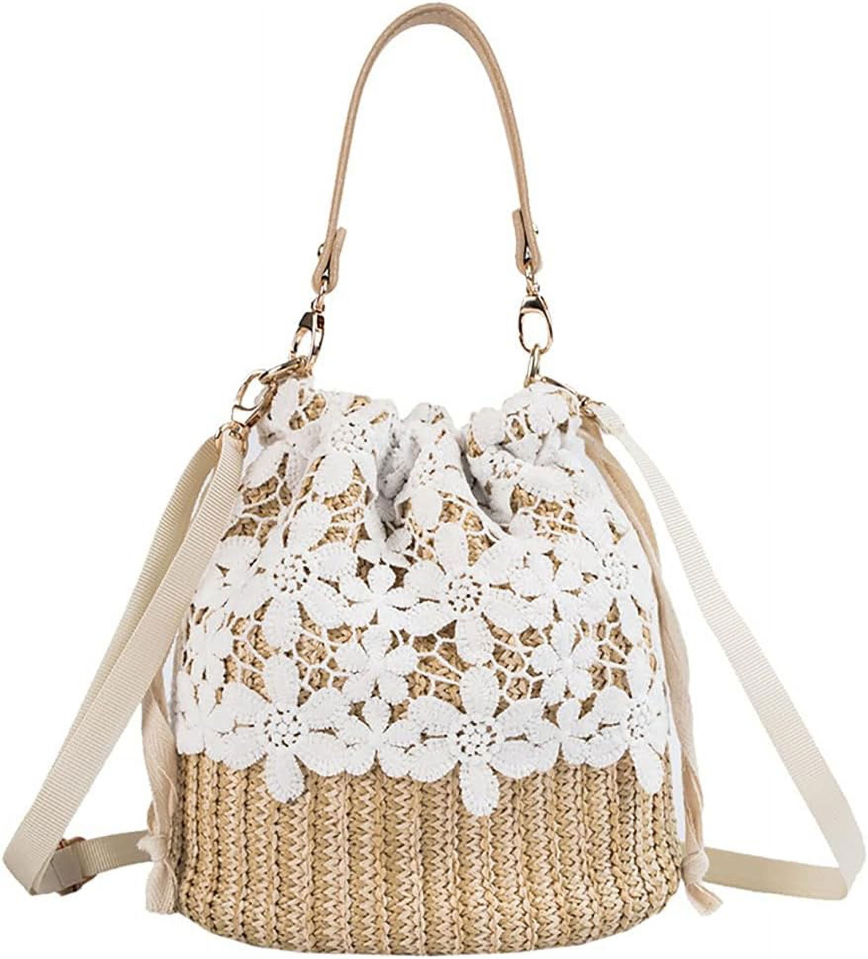 Kukuzhu Straw Bags for Women Hand-woven Bucket Straw Bag Small Straw ...