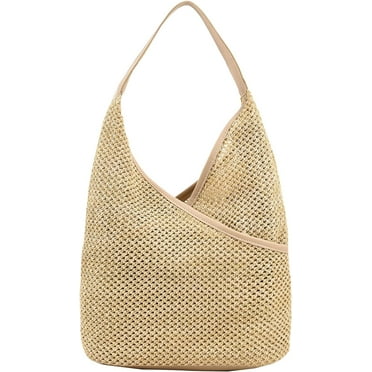 Summer Straw Bag for Women Beach Rattan Top-Handle Purse Straw ...