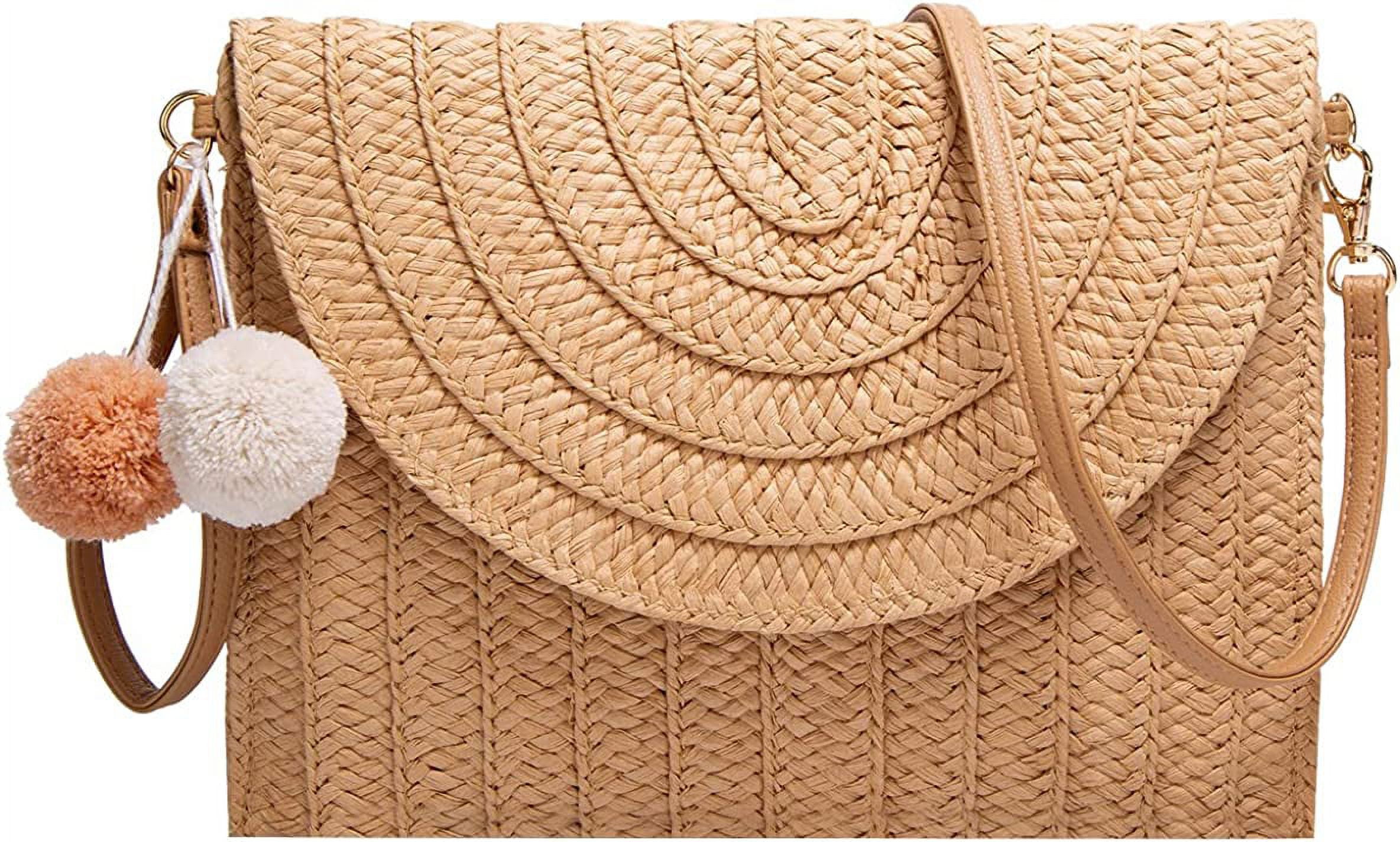 Kukuzhu Straw Clutch Bags for Women Straw Purse Summer Beach Bags ...
