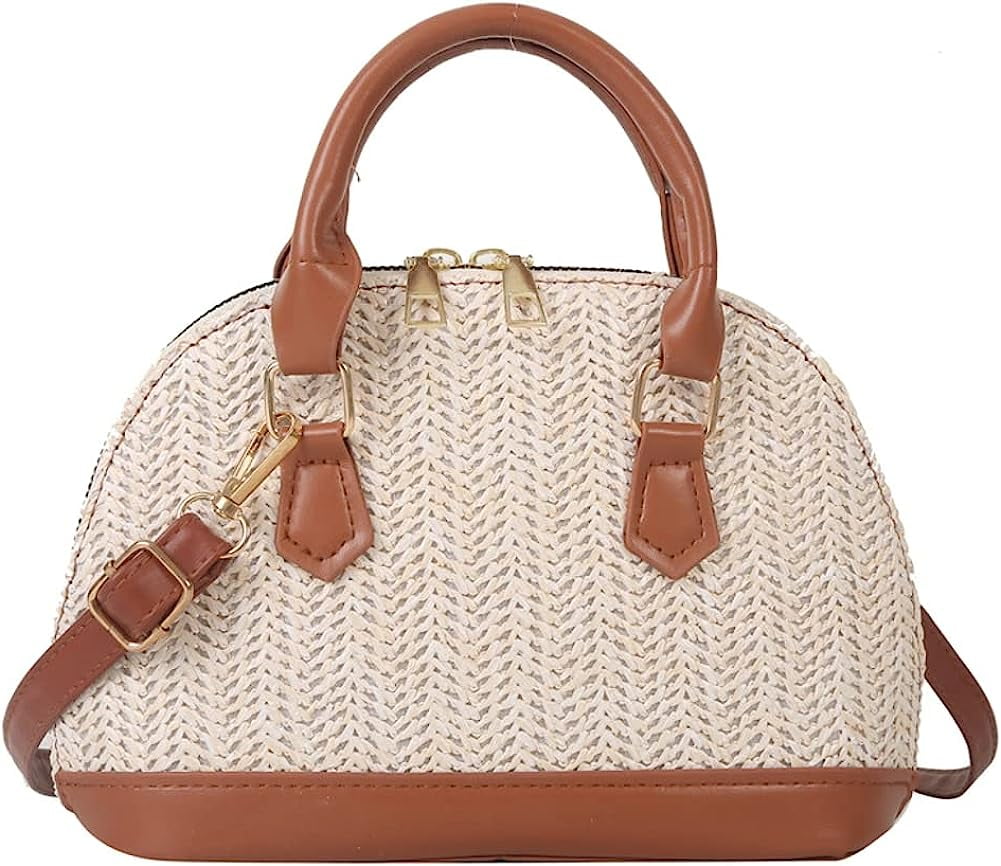 Kukuzhu Straw Crossbody Bag for Women Woven Shoulder Hobo Bag Shell ...