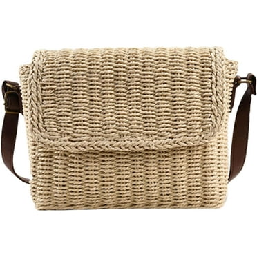 Kukuzhu Straw Crossbody Bags for Women, Straw Beach Bag Handmade Woven ...
