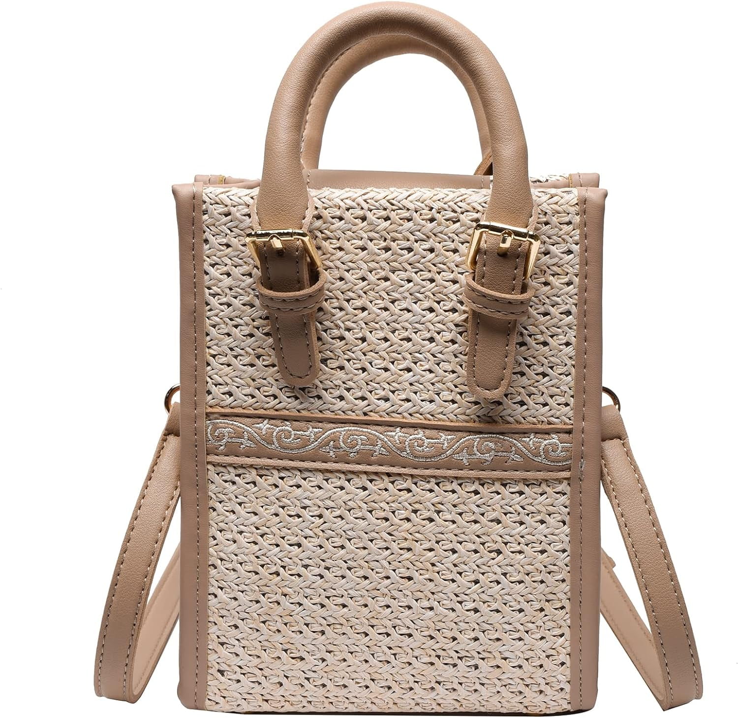 Kukuzhu Straw Crossbody Bags for Women, Summer Woven Beach Bag Straw ...