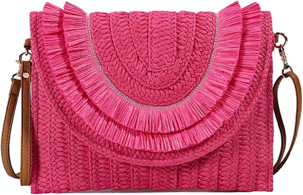 Kukuzhu Straw Purses for Women Summer Stylish Straw Clutch Purse ...