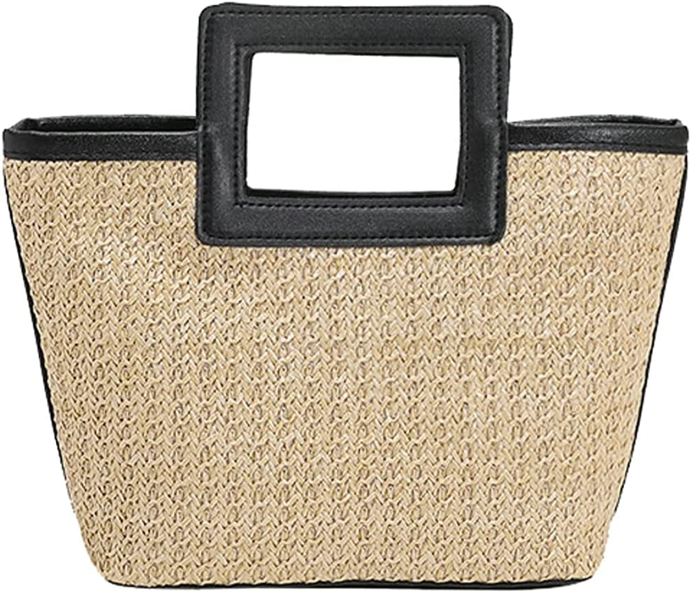 Kukuzhu Straw Small Tote Bag for Women Summer Beach Bag Woven Straw ...