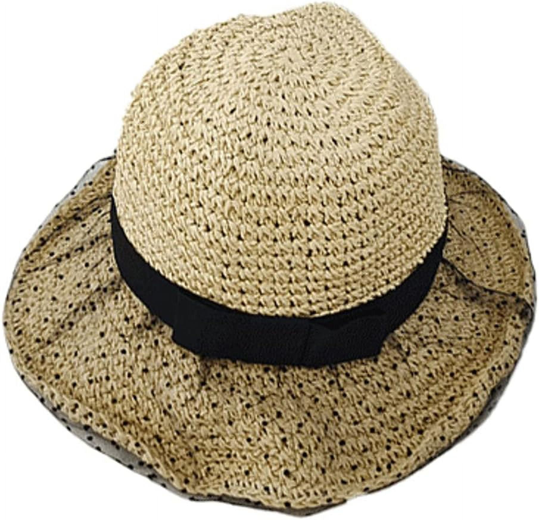 Kukuzhu Straw Sun Hat Women UV Protection Foldable Fashion Beach Hat ...