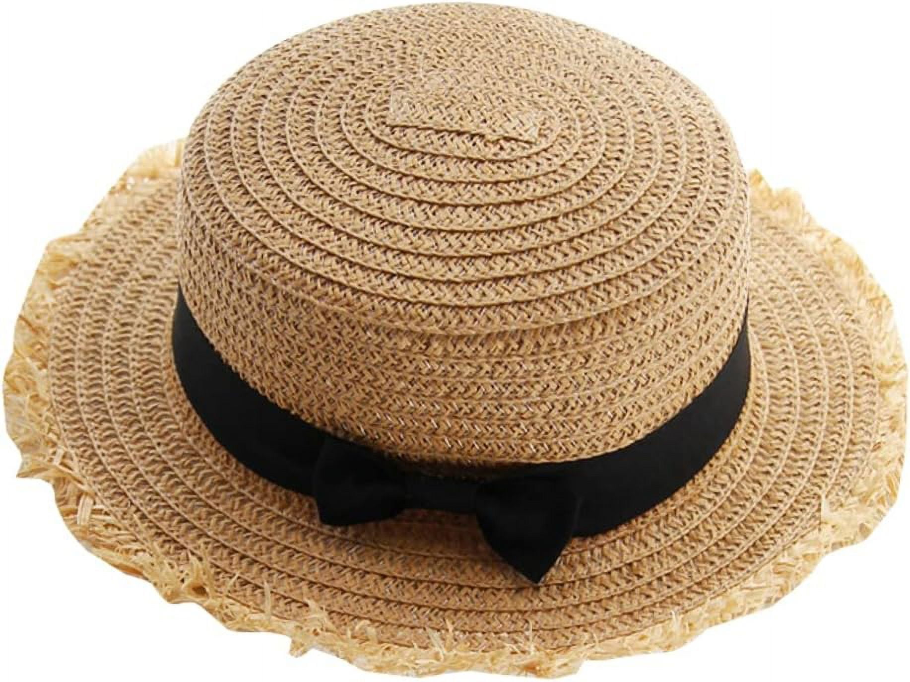 Kukuzhu Straw Sun Hat Woven UV Protection Fashion Beach Hat Chic Wide ...