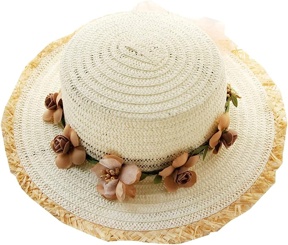Kukuzhu Straw Sun Hat Woven UV Protection Fashion Beach Hat Chic Wide ...