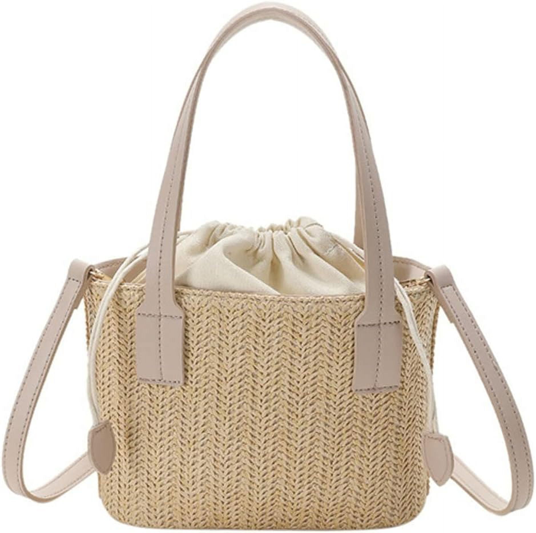 Kukuzhu Straw Tote Bag Purse for Women Retro Woven Bucket Bag Crossbody ...