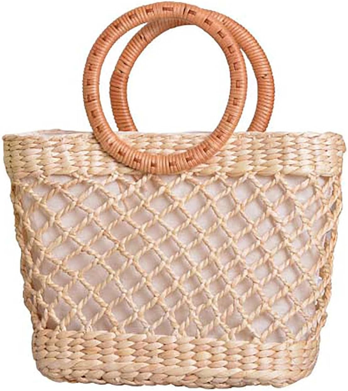 Kukuzhu Straw Tote Bag for Women Handmade Straw Rattan Woven Handbag ...