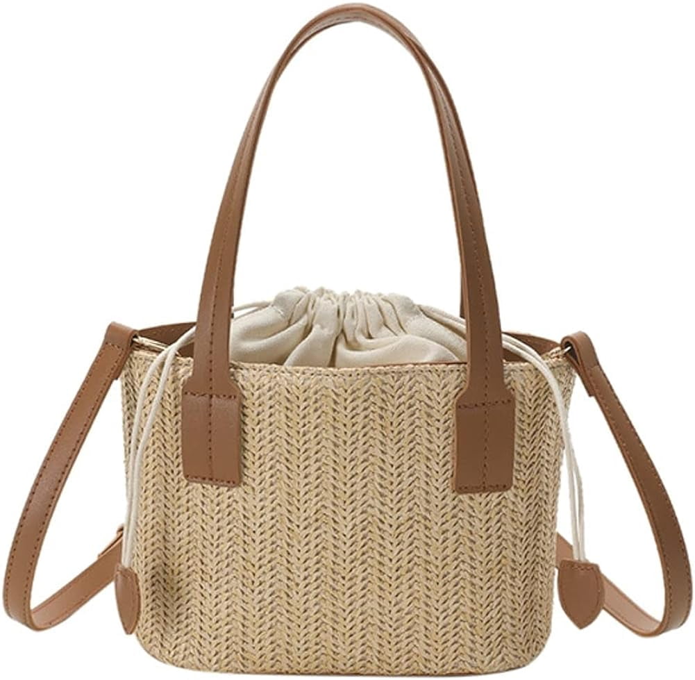 Kukuzhu Straw Tote Bag for Women Small Satchel Handbag Crossbody Bag ...