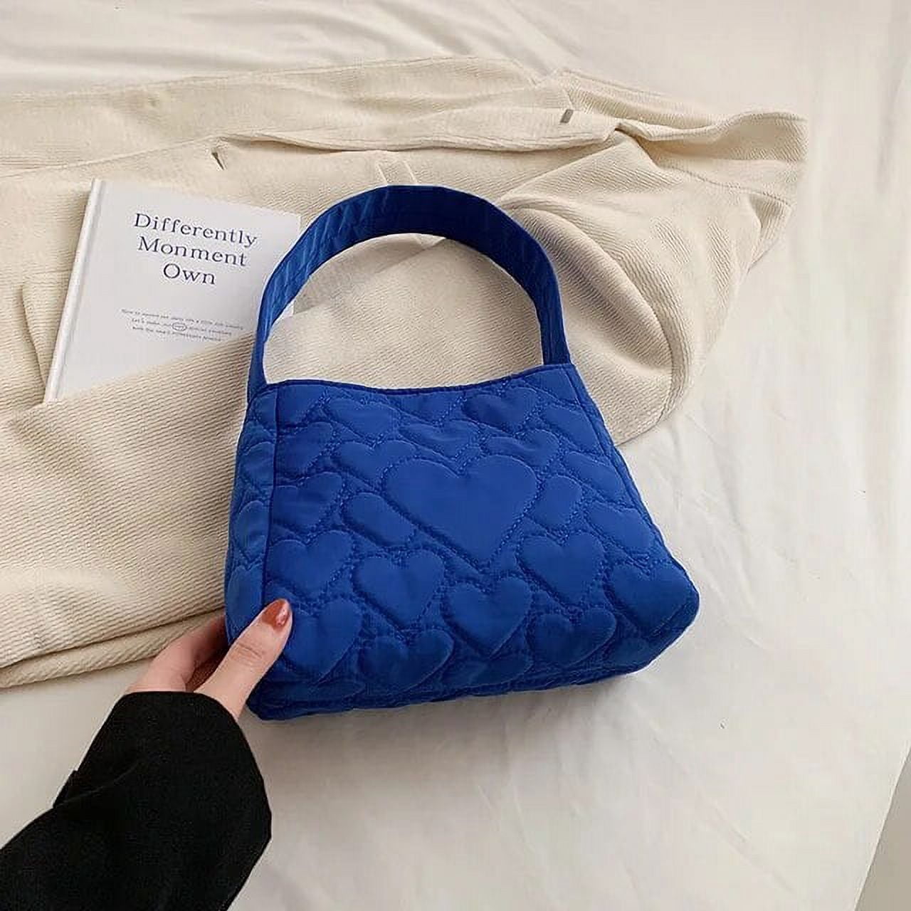 Kukuzhu Summer New Simple Quilted Nylon Tote Bag Heart Shape Pattern ...