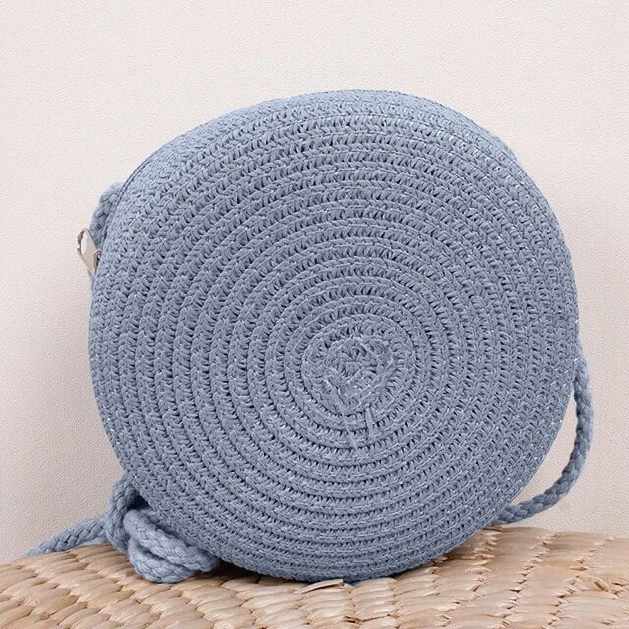 Kukuzhu Summer Round Straw Bag For Women Woven Handmade Shoulder Bag ...