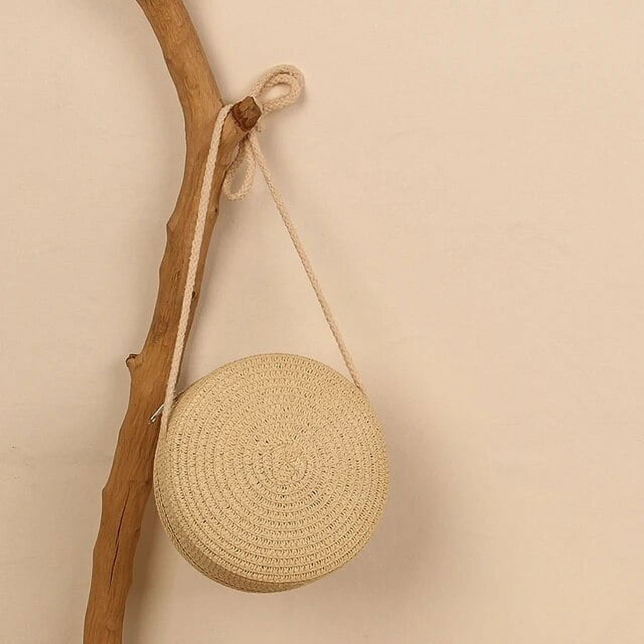 Kukuzhu Summer Round Straw Bag For Women Woven Handmade Shoulder Bag ...