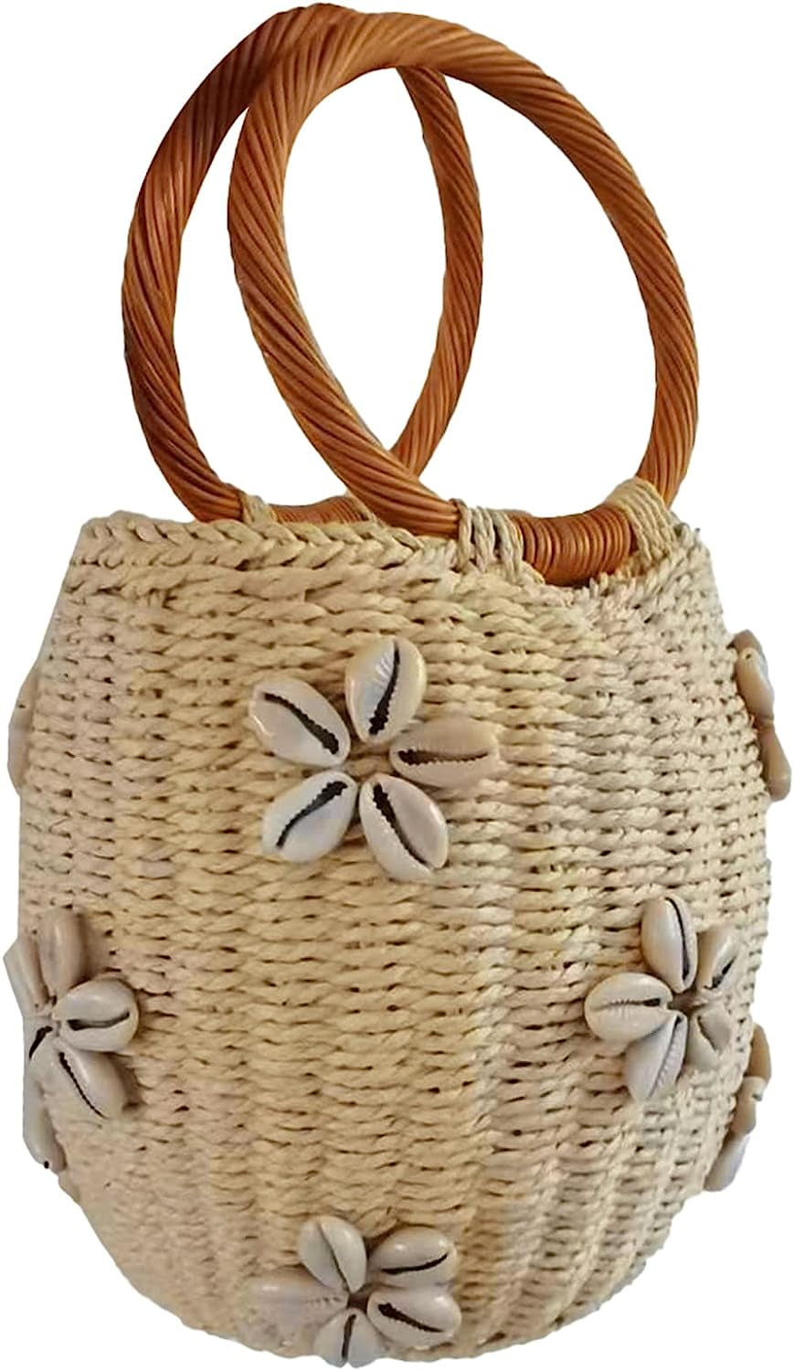 Kukuzhu Summer Straw Bag for Women Pearl Flower Bucket Tote Bag Diamond ...