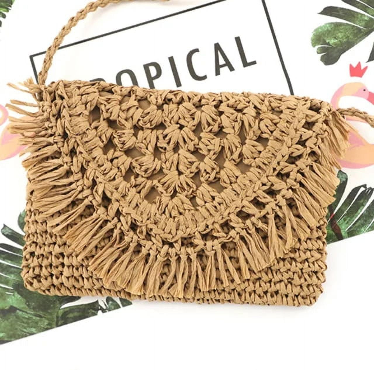 Kukuzhu Summer Straw Bags For Women Handmade Tassel Beach Bags Raffia ...