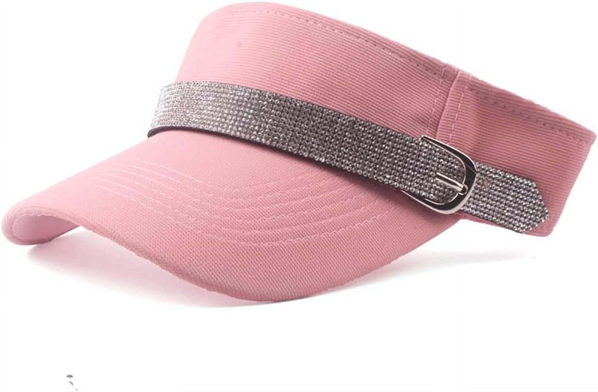 Kukuzhu Sun Visor Hat with Rhinestones Chain Women Men Bling Visors for ...