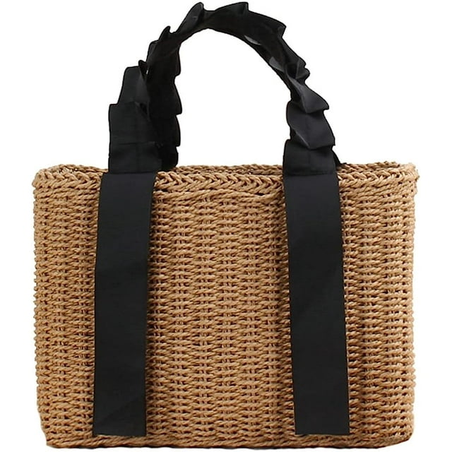 Kukuzhu Tote Bag for Women Straw Purses and Handbags Small Straw Tote ...