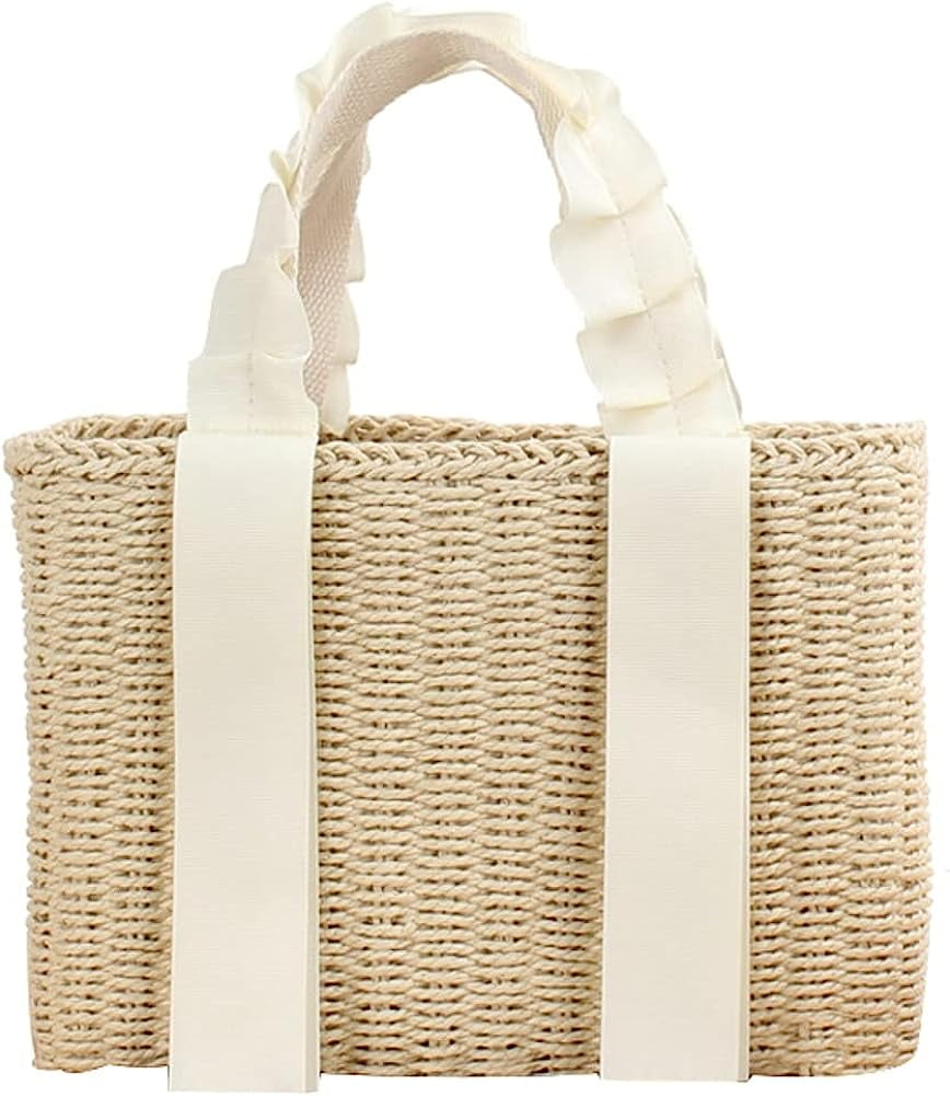 Kukuzhu Straw Tote Bag, Boho Woven Shoulder Purse, Small Beach Bag ...