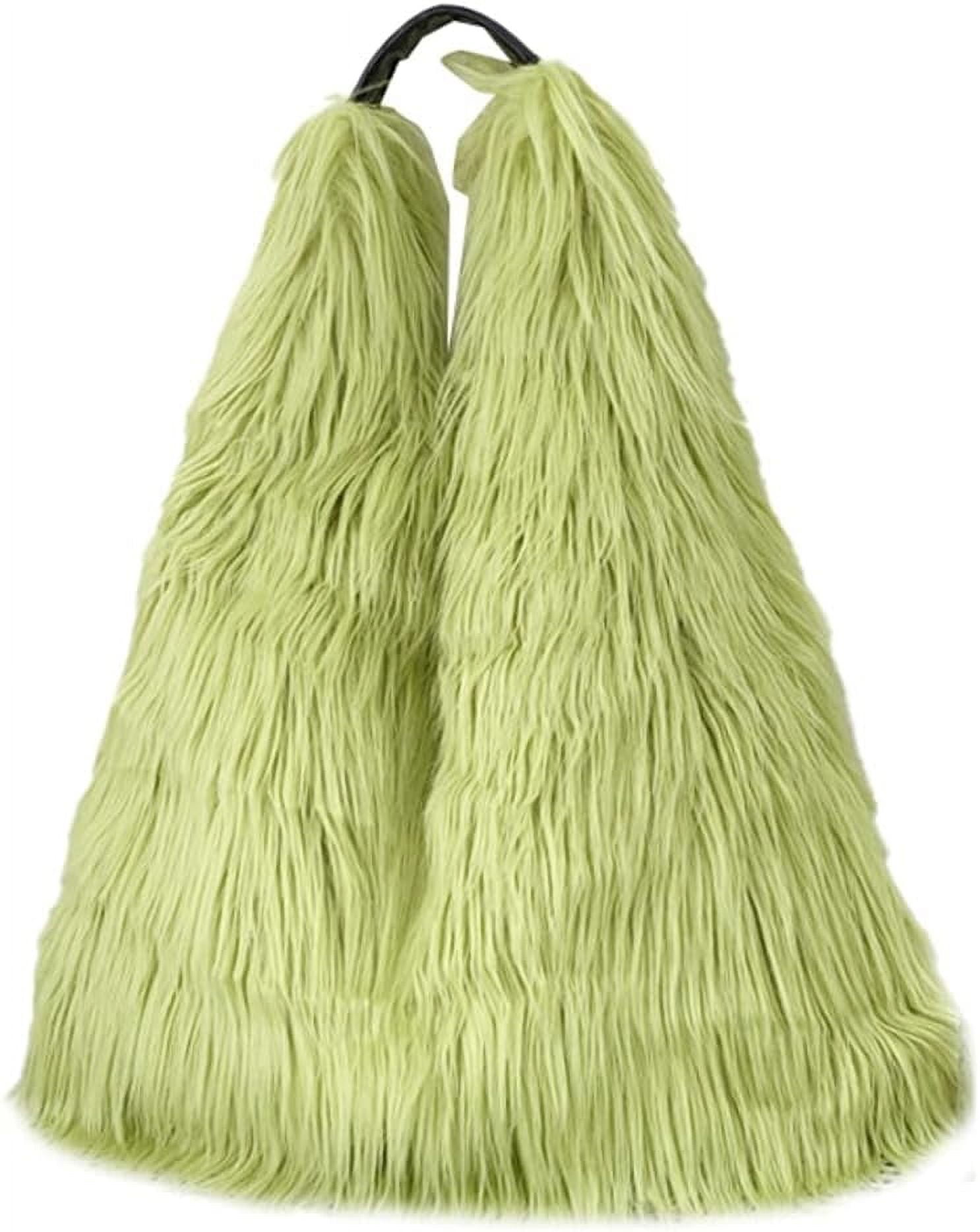 Kukuzhu Tote Bags for Women Faux Fur Y2K Hobo Handbag Fuzzy Furry ...