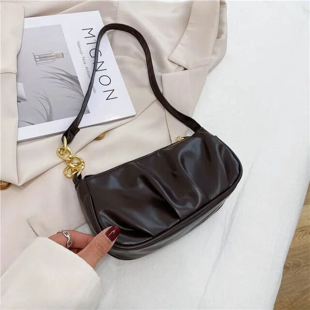 Kukuzhu Trend New Luxury Women's Fashion Handbags Retro Solid Color PU ...