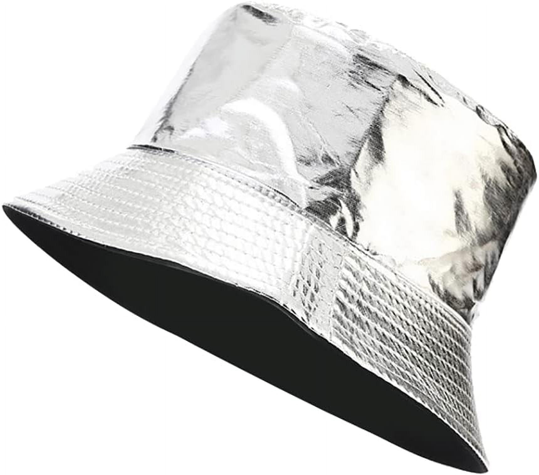Kukuzhu Unisex Stylish Waterproof Bucket Hat PU Leather Rain Hats ...