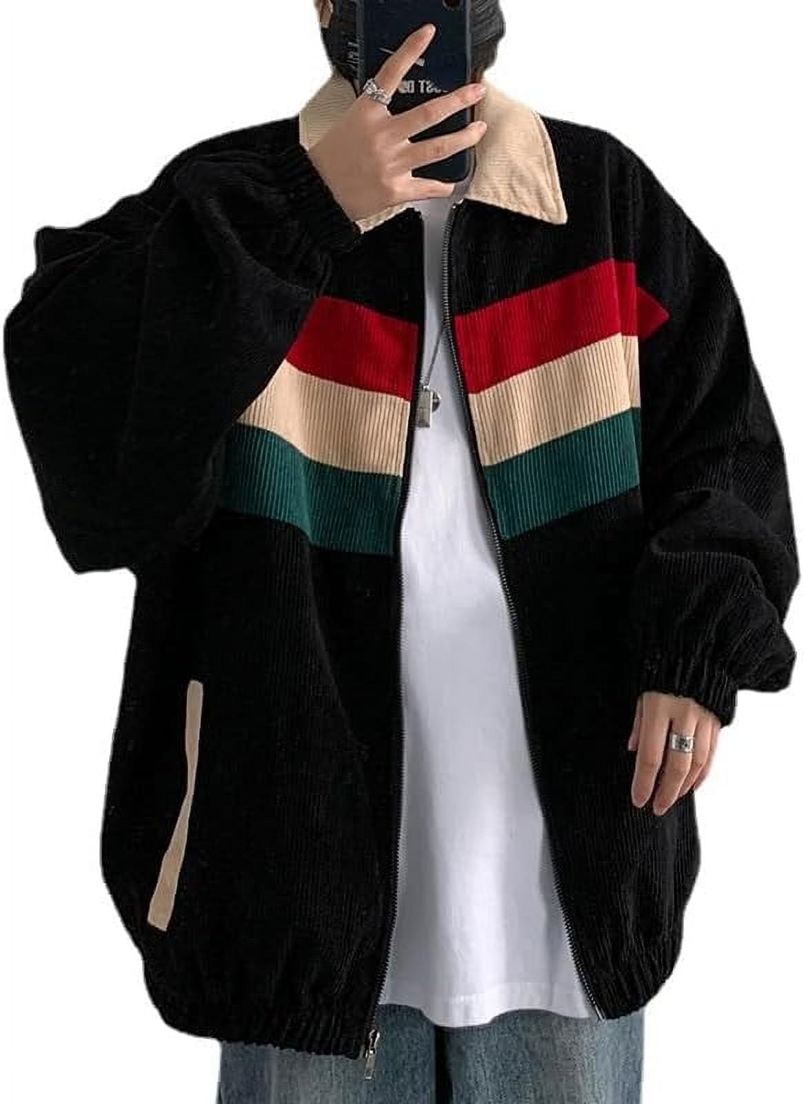 Kukuzhu Vintage Zip Up Jackets for Women Y2K Corduroy Jacket Emo ...