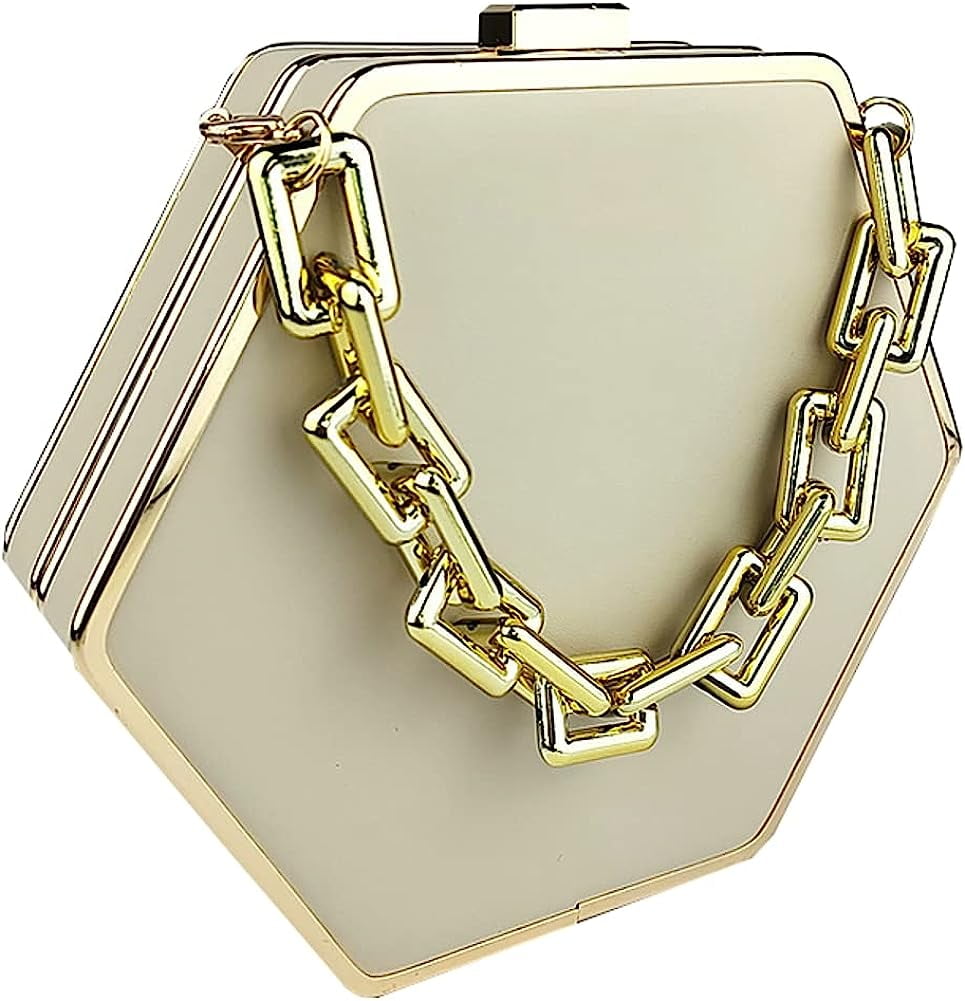 Kukuzhu Women Chic Evening Bags Purses Banquet Chain Hexagonal ...