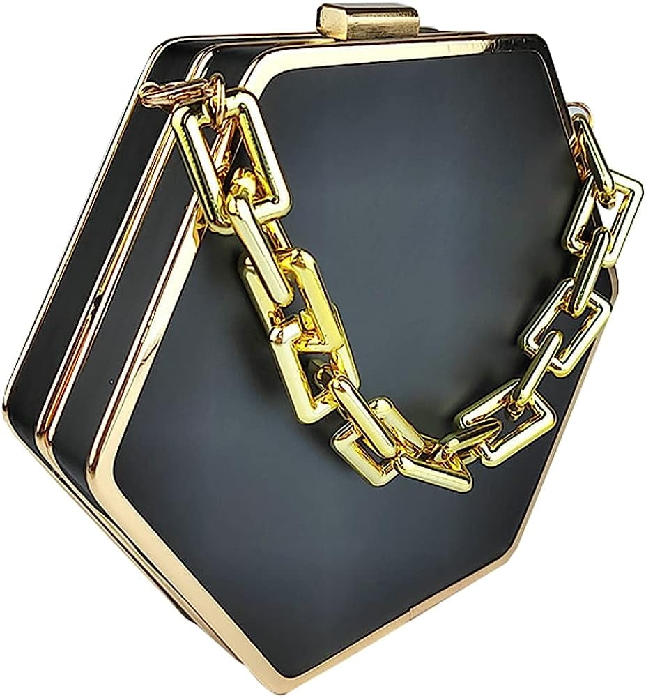 Kukuzhu Women Chic Evening Bags Purses Banquet Chain Hexagonal ...