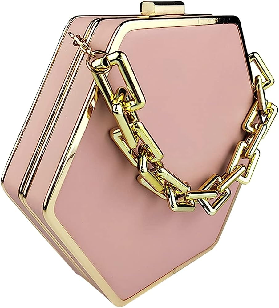 Kukuzhu Women Chic Evening Bags Purses Banquet Chain Hexagonal ...